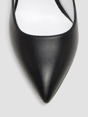 Moschino Peace Button 100mm Leather Pumps - Black