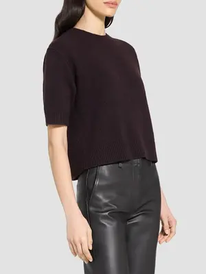 Theory Cashmere Knit Crop T-shirt