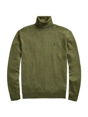 Polo Ralph Lauren Wool Turtleneck Sweater Classic Olive Heather