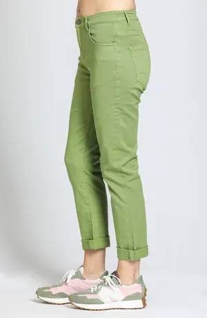 APNY Mid-rise Girlfriend Jeans - Turtle Green