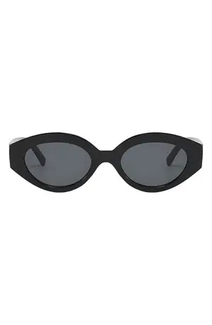 FIFTH & NINTH Emily Oval Polarized Sunglasses - Black / Black