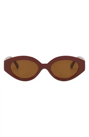 FIFTH & NINTH Emily Oval Polarized Sunglasses - Brown / Brown