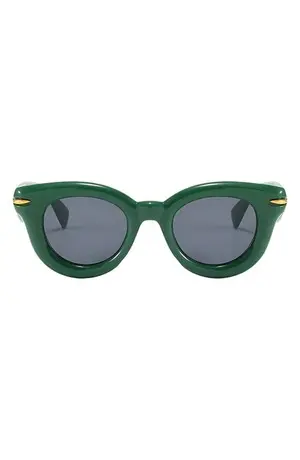 FIFTH & NINTH Marlow 46mm Polarized Round Sunglasses - Green / Black
