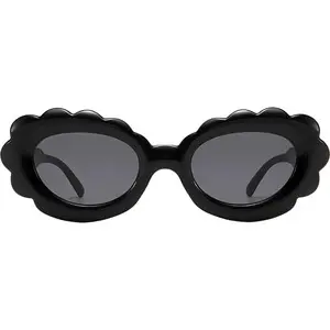 FIFTH & NINTH Lilah Oversized Oval Sunglasses - Black / Black