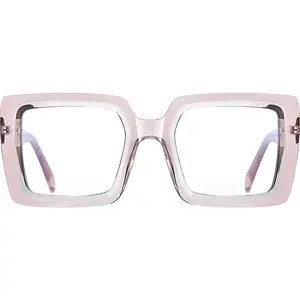 FIFTH & NINTH Fifth & Ninth Etta Square Blue Light Blocking Eyeglasses Pink / Clear