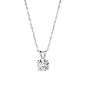 LUVMYJEWELRY 14k Gold 1 Carat Lab Grown Diamond Pendant Necklace - 14k White Gold