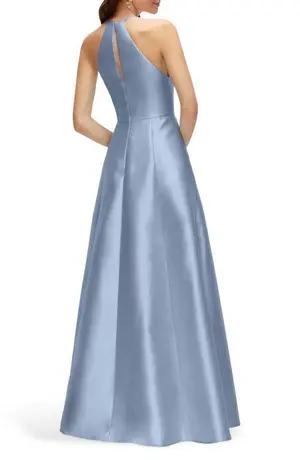 Alfred Sung A-line Satin Gown - Cloudy