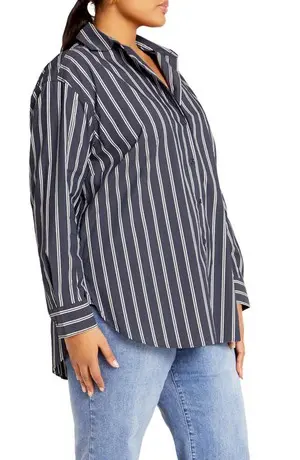 City Chic Celine Stripe Shirt
