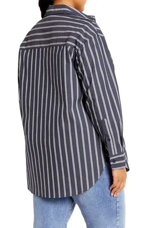 City Chic Celine Stripe Shirt