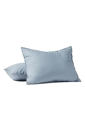 COYUCHI Crinkled Organic Cotton Percale Sham - Steel Blue
