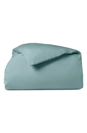 COYUCHI 300 Thread Count Organic Cotton Percale Duvet Cover - Pacific Blue