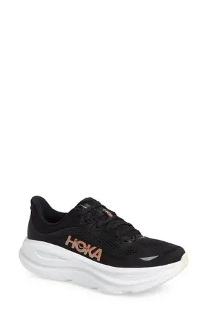 HOKA® Bondi 9 Running Shoe Black / Rose Gold