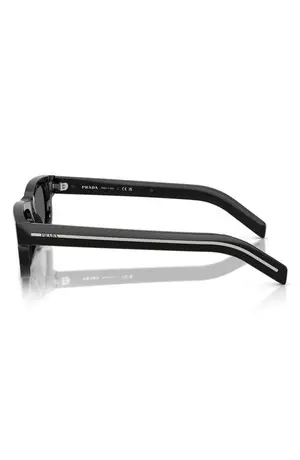 Prada 57mm Rectangular Sunglasses - Dark Grey