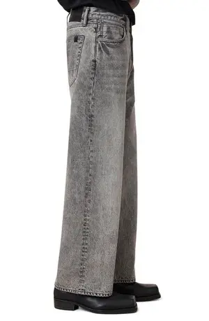 ALLSAINTS Lenny Loose Fit Straight Leg Jeans - Light Grey