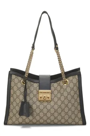 Gucci Gg Supreme Canvas Padlock Shoulder Bag - Beige