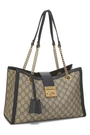 Gucci Gg Supreme Canvas Padlock Shoulder Bag - Beige