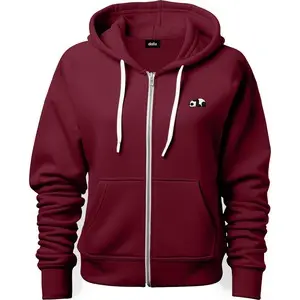 DALIX Panda Zip Up Hoodie - Maroon