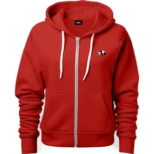 DALIX Panda Zip Up Hoodie - Red