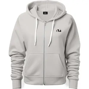 DALIX Panda Zip Up Hoodie - Silver