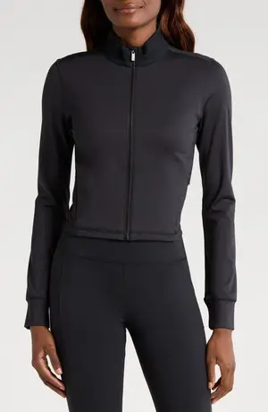 Travis Mathew Moveknit Full Zip Crop Jacket - Heather Black