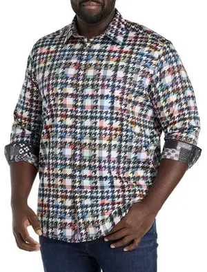 Robert Graham Big & Tall Algiers Houndstooth Sport Shirt