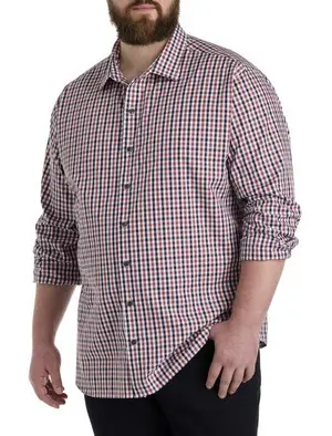 SYNRGY BY DXL Big & Tall Dobby Plaid Sport Shirt