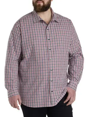 SYNRGY BY DXL Big & Tall Dobby Plaid Sport Shirt