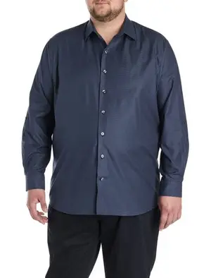 SYNRGY BY DXL Big & Tall Textured Sport Shirt - Navy