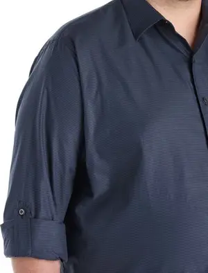SYNRGY BY DXL Big & Tall Textured Sport Shirt - Navy