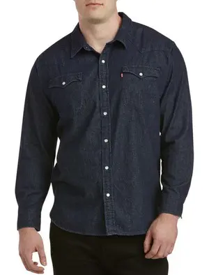 LEVI'S Big & Tall Wash Denim Shirt