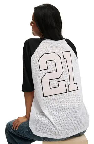 COTTON ON Oversized V-neck Raglan Jersey - Studio 21  White
