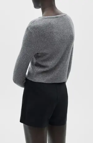 Mango Ribbed Button-up Cardigan