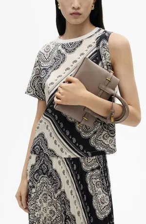 Mango Paisley Print Asymmetric Top