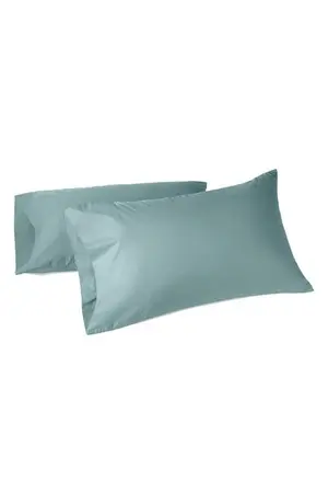 COYUCHI 300 Thread Count Organic Cotton Percale Pillowcases - Pacific Blue