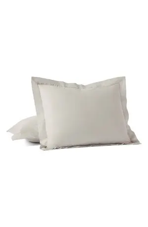 COYUCHI 300 Thread Count Organic Cotton Percale Pillowcases - Stone