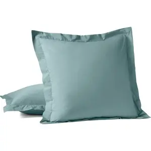 COYUCHI 300 Thread Count Organic Cotton Percale Pillow Sham - Pacific Blue