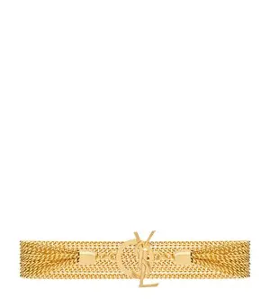 Saint Laurent Multi-chain Cassandre Bracelet - Metallic