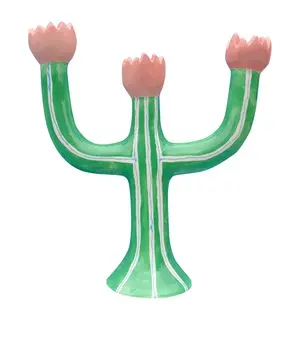 LAETITIA ROUGET Earthenware Tulips Candle Holder - Green