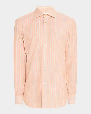 Kiton Striped Sport Shirt - Orng