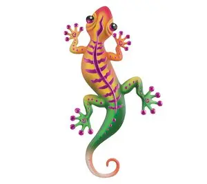REGAL ART & GIFT Stripe Gecko Wall Decor 24' Magenta - One-color