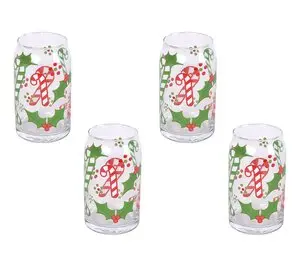 TEMP-TATIONS 16oz Can-style Drinking Glasses, S Et Of 4 - One-color