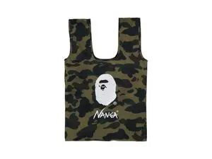 A BATHING APE X Nanga 1st Camo Pocketable Eco Bag - Green