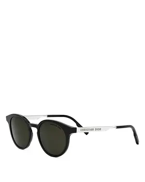 Dior Diortag R1i Round Sunglasses, 49mm - Black/green