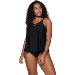 SUNSETS ESCAPE Sadie Tankini Swimsuit Top - Black