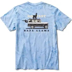 BAJA LLAMA Go Fast Road Tripprimo Graphic Tee - Blue