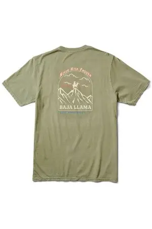 BAJA LLAMA Never High Enoughprimo Graphic Tee - Green
