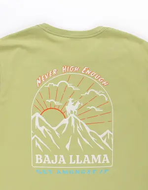 BAJA LLAMA Never High Enoughprimo Graphic Tee - Green