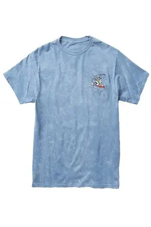 BAJA LLAMA White Lobsteracid Wash Primo Graphic Tee - Blue