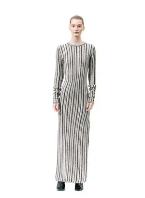 LABECA LONDON Striped Wool Maxi Dress