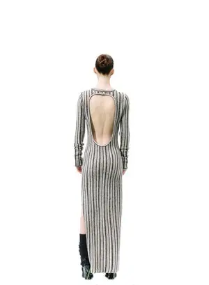 LABECA LONDON Striped Wool Maxi Dress